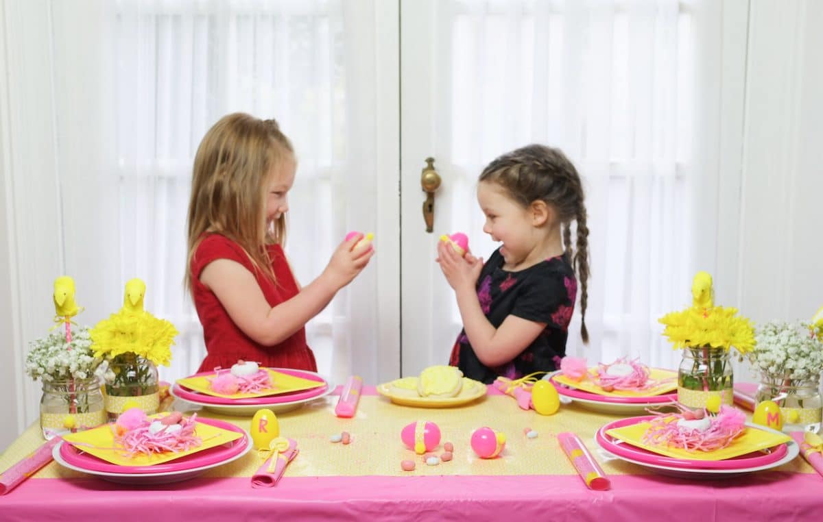 How to Create a Kids Easter Table for under $35 - Fern and Maple