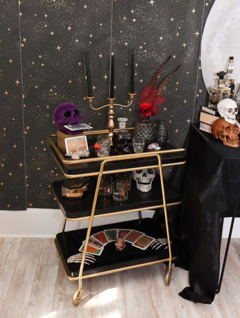 10 Ways to Use your Bar Cart this Halloween - Fern and Maple
