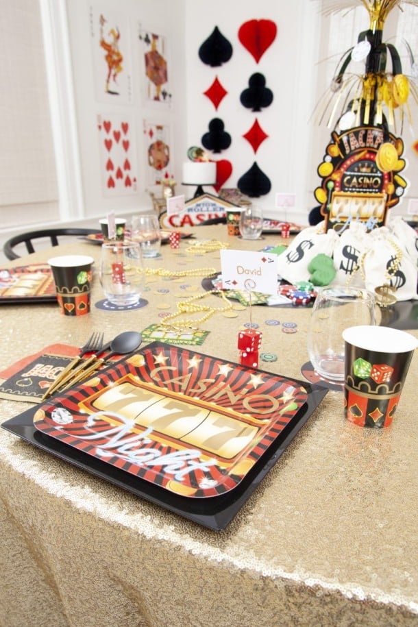Casino Night Table Setting Ideas - Fern and Maple