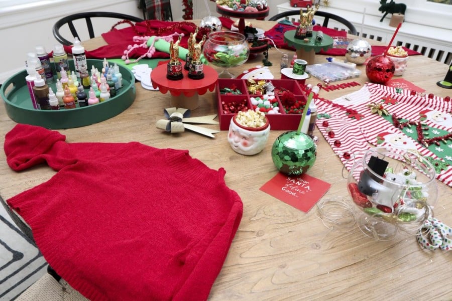 DIY Ugly Christmas Sweater Decorating Craft Party - Fern and Maple
