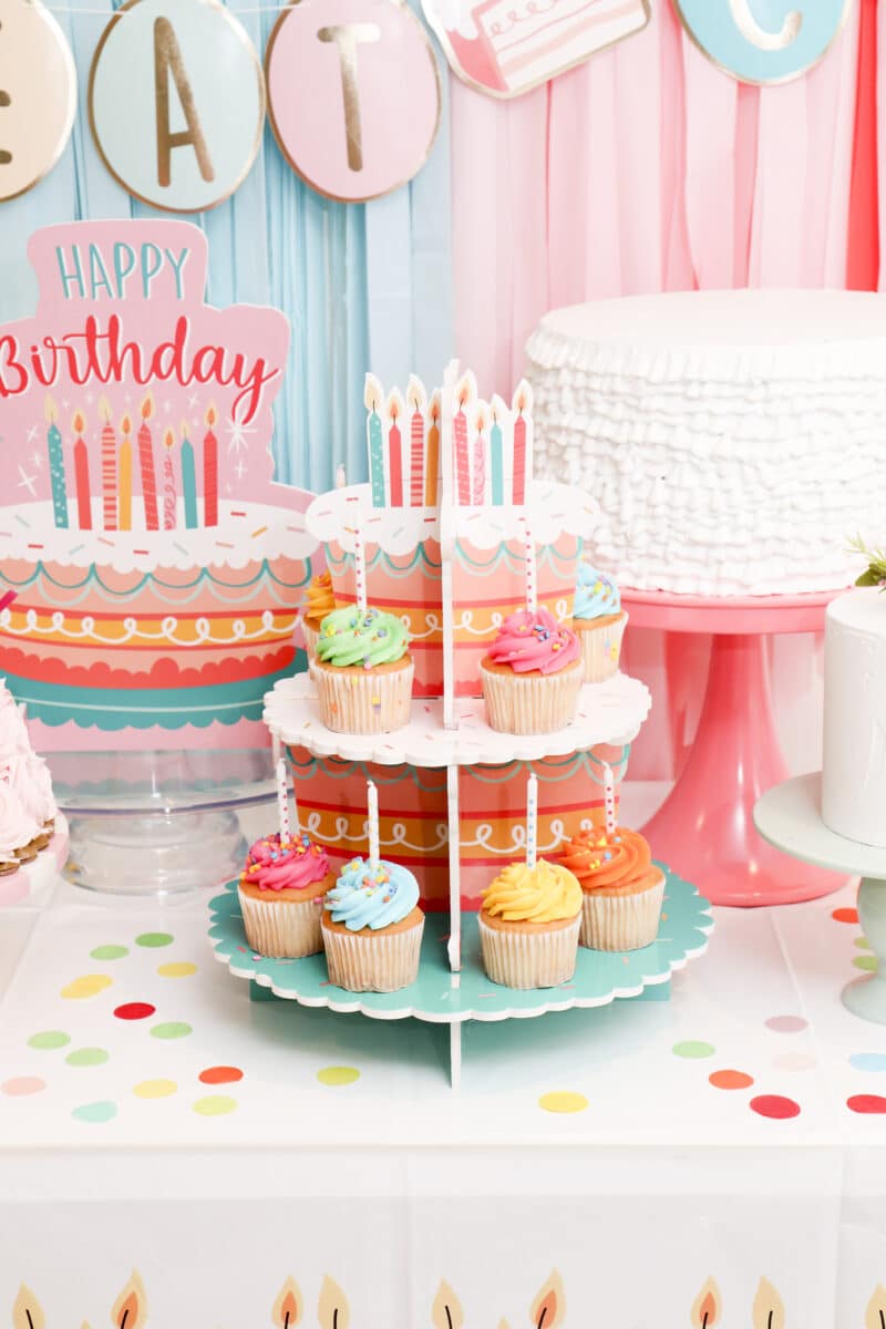 Colorful Cake-Themed Birthday Party Ideas - Fern and Maple