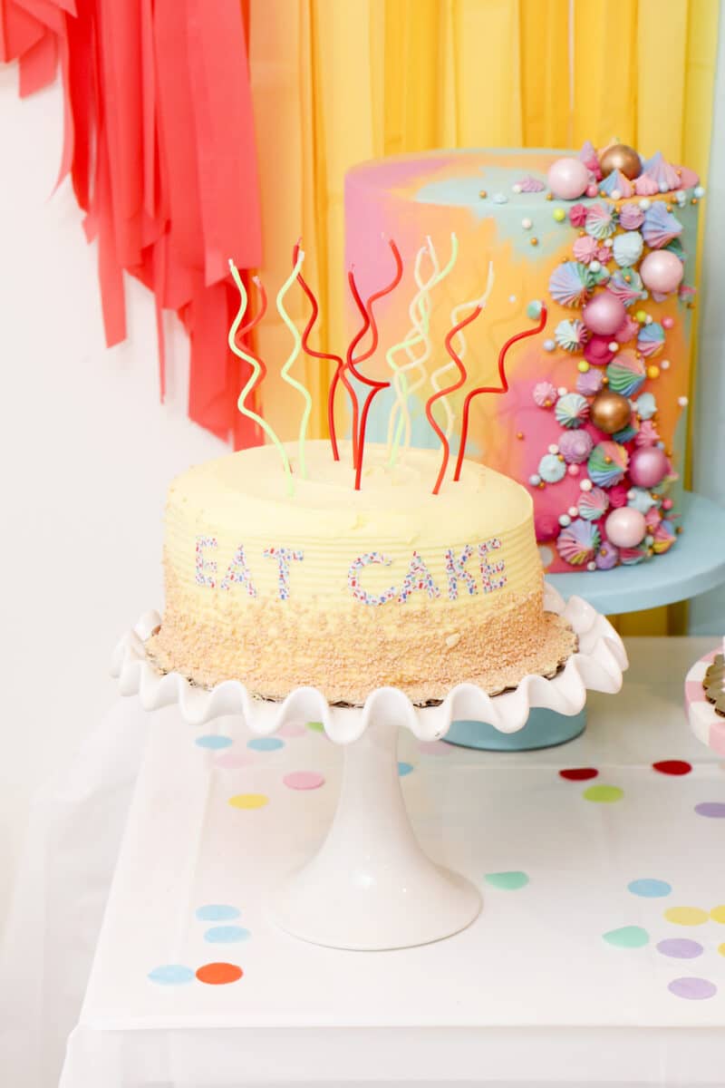 Colorful Cake-Themed Birthday Party Ideas - Fern and Maple