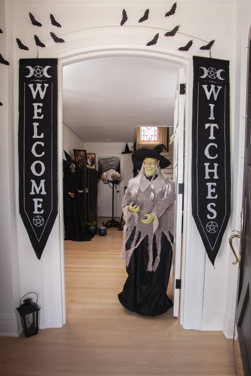 Witch-Themed Halloween Home Entryway - Fern and Maple